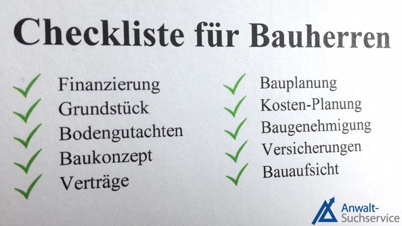 Checkliste Hausbau: Was Bauherren unbedingt beachten sollten